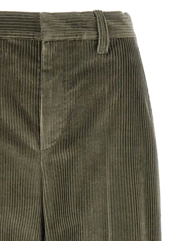 Brunello Cucinelli Corduroy Wide Leg Trousers - Green