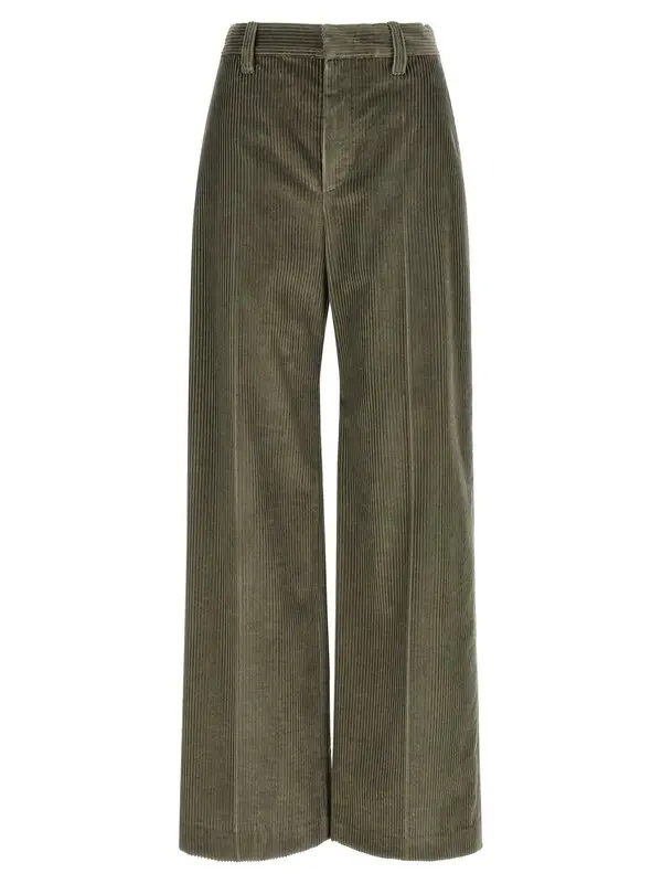 Brunello Cucinelli Corduroy Wide Leg Trousers - Green