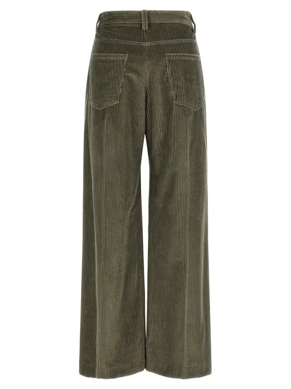 Brunello Cucinelli Corduroy Wide Leg Trousers - Green