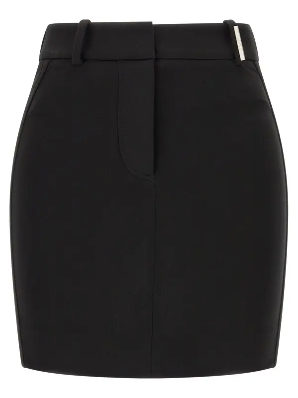 Attico Metal Plate Mini Skirt - Black