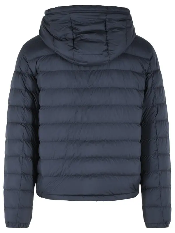 Moncler Navy Polyester Short 'vermeille' Hooded Down Jacket