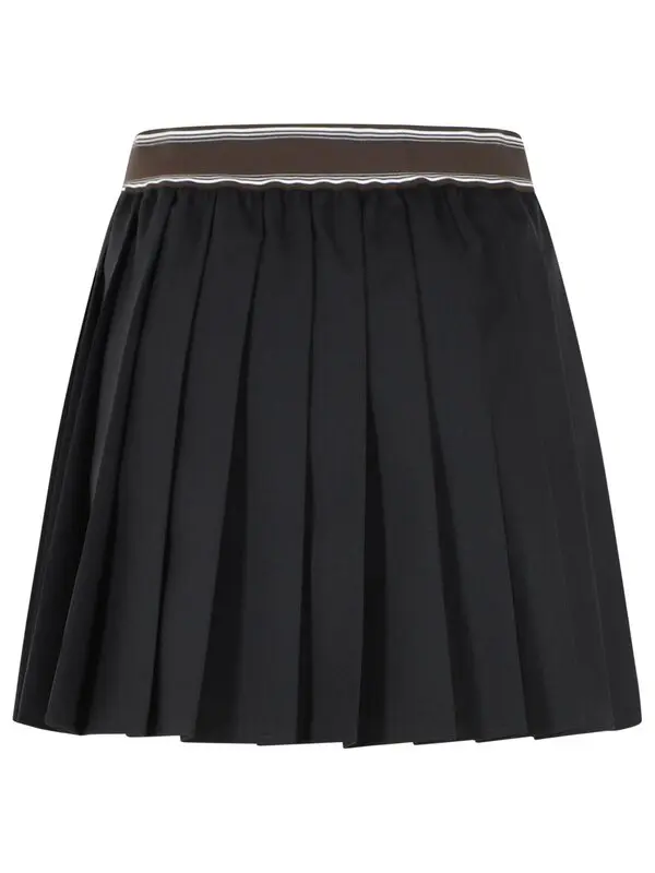 Versace Pleated Mini Skirt With Medusa Elastic Waistband
