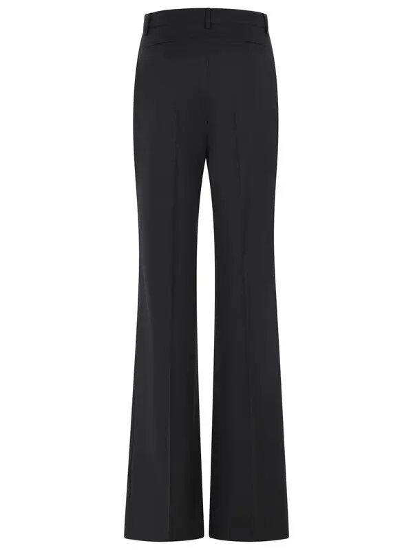 Sportmax Virgin Wool Flared Pants - Black
