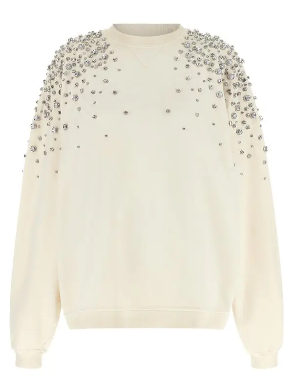 GOLDEN GOOSE Embellished Crystal Sweatshirt - White