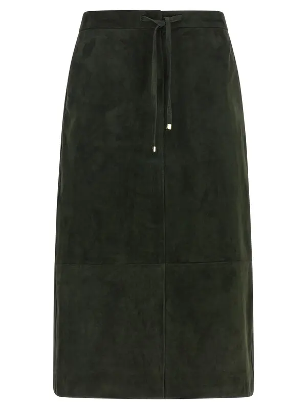 Max Mara Smmgazza Suede Skirt - Green