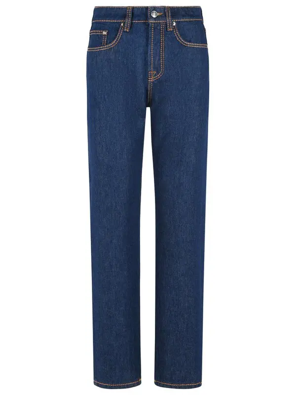 Versace Denim Jeans With Medusa Biggie Detail - Blue
