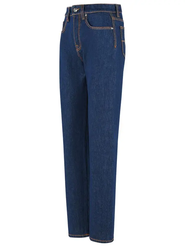 Versace Denim Jeans With Medusa Biggie Detail - Blue