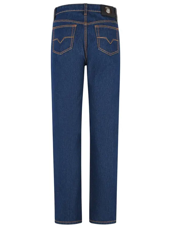 Versace Denim Jeans With Medusa Biggie Detail - Blue