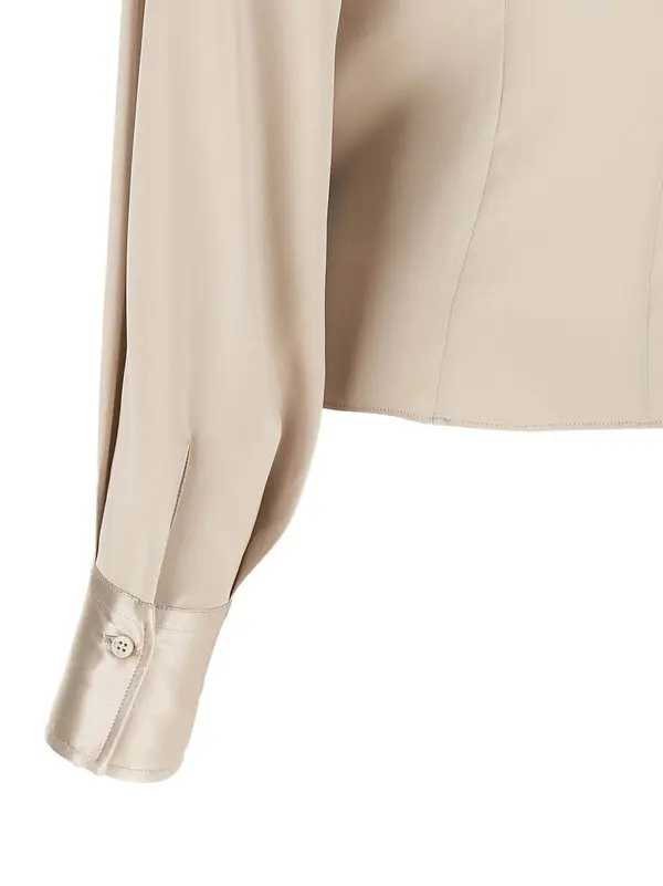 Brunello Cucinelli Asymmetrical Draped Blouse - Cream