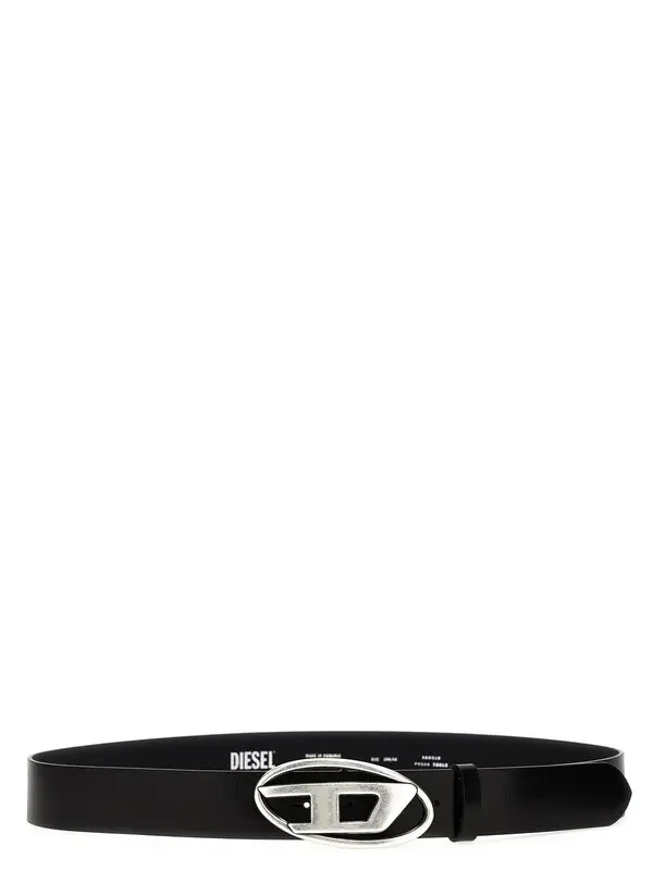 DIESEL® Belt With D Logo Buckle - Black