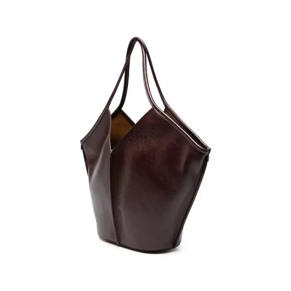 Hereu Burgundy Leather Tote Bag - Red