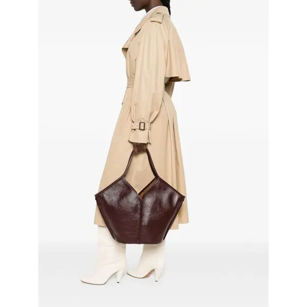 Hereu Burgundy Leather Tote Bag - Red