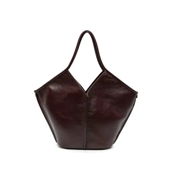 Hereu Burgundy Leather Tote Bag - Red
