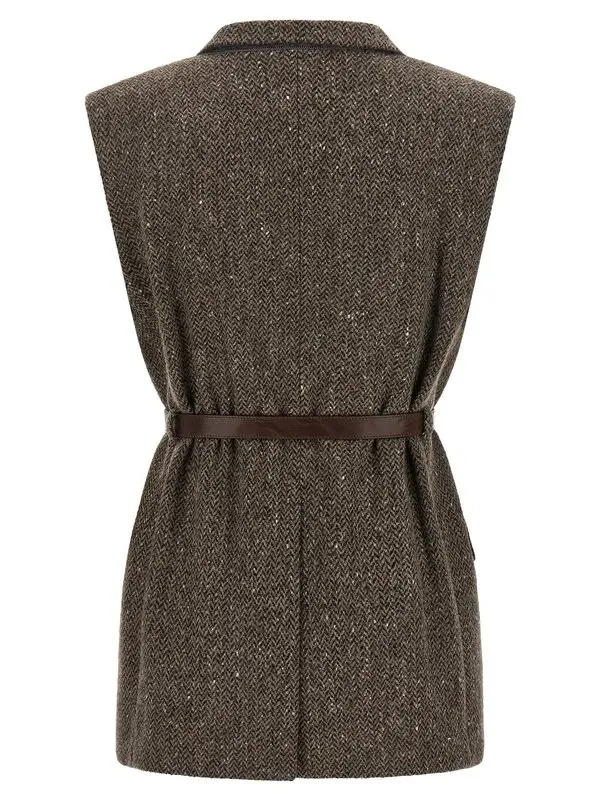 Brunello Cucinelli Mélange Wool Vest - Brown