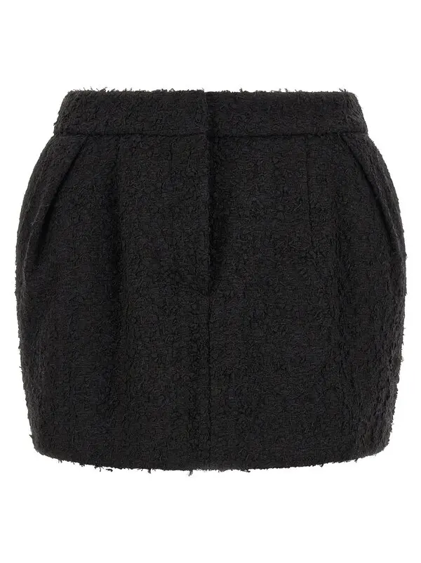 Magda Butrym 14' Bouclé Wool Blend Mini Skirt - Black