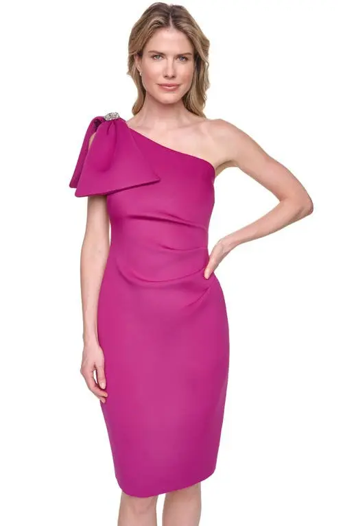 Eliza J Bow One-shoulder Cocktail Dress