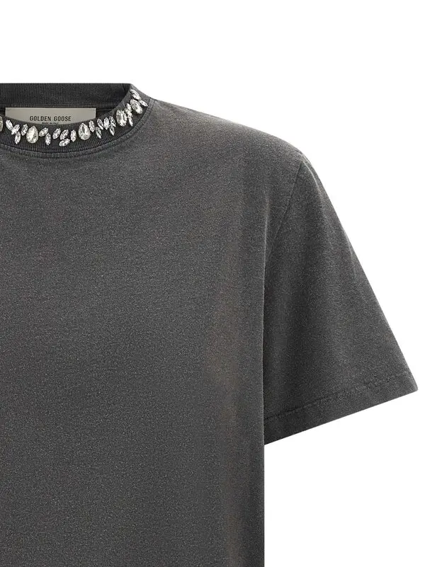 GOLDEN GOOSE Cabochon Crystal T-shirt