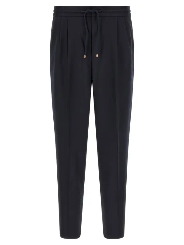 Brunello Cucinelli Wool Flannel Trousers - Blue