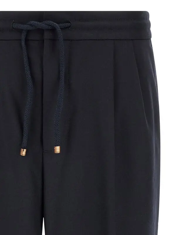 Brunello Cucinelli Wool Flannel Trousers - Blue