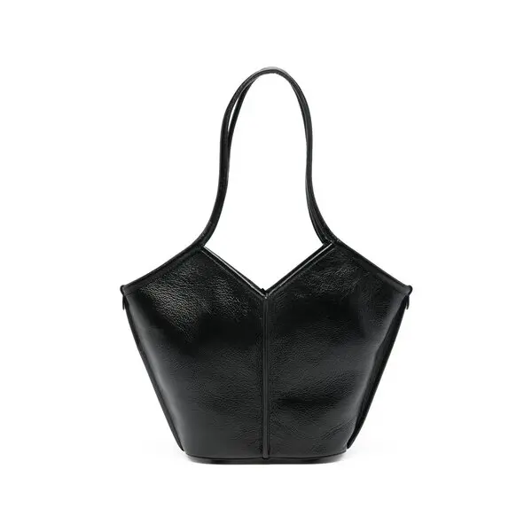 Hereu Trapezoid Shape Shoulder Bag With Detachable Pouch - Black