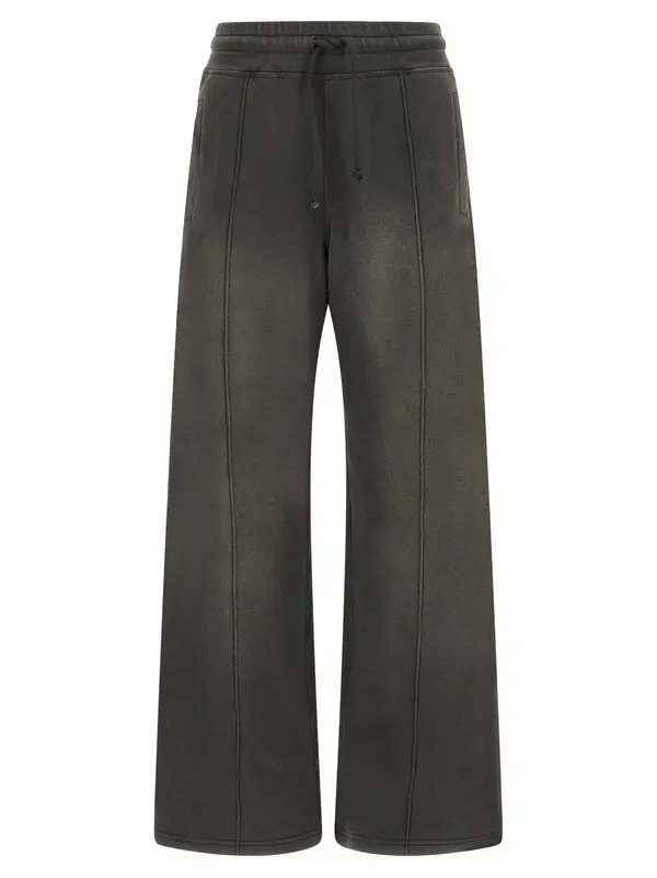 GOLDEN GOOSE Wide-leg Cotton Joggers With Star Appliqu - Gray