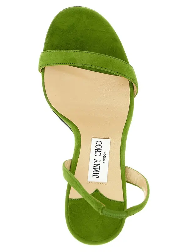 JIMMY CHOO Jenn Suede Slingback Stiletto Sandals - Green