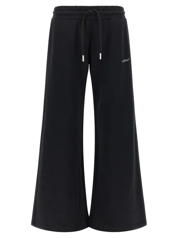 Off-White Bookish" Wide-leg Cotton Joggers - Black