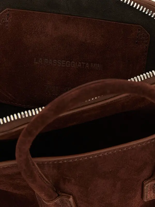 Attico La Passeggiata Mini Suede Handbag - Brown