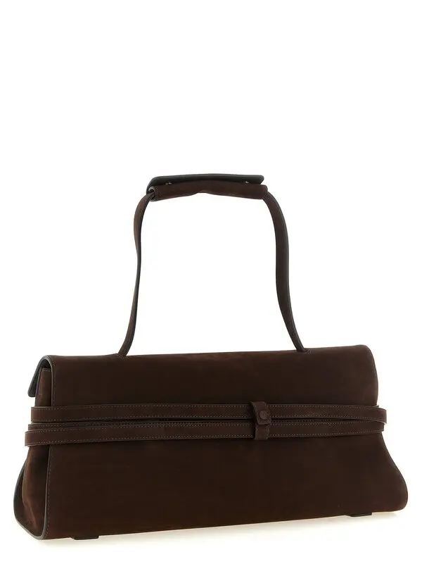 Moschino Tie Me' Shoulder Bag In Nubuck Leather