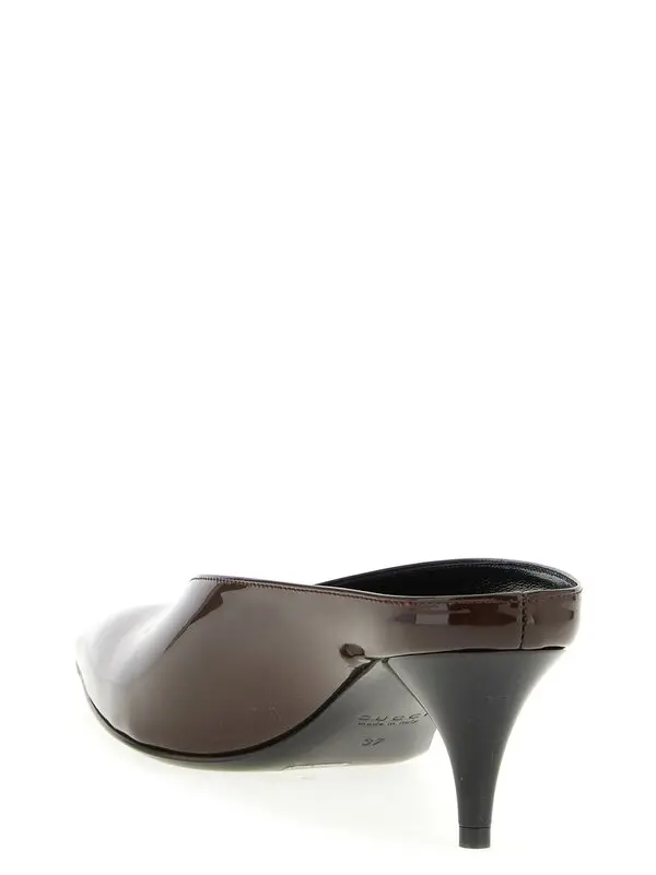 Gucci Patent Leather Pointed Toe Mules - Multicolor