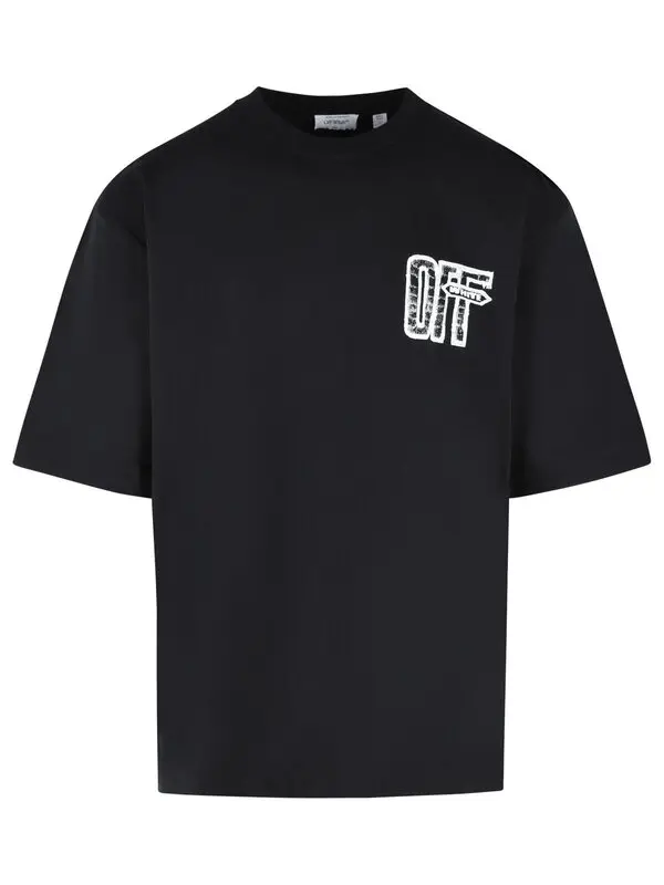 Off-White Motion Arrow' Cotton T-shirt - Black