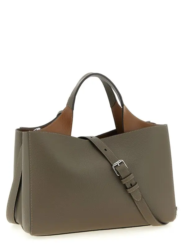 TOD'S Small Leather Bucket Bag - Gray