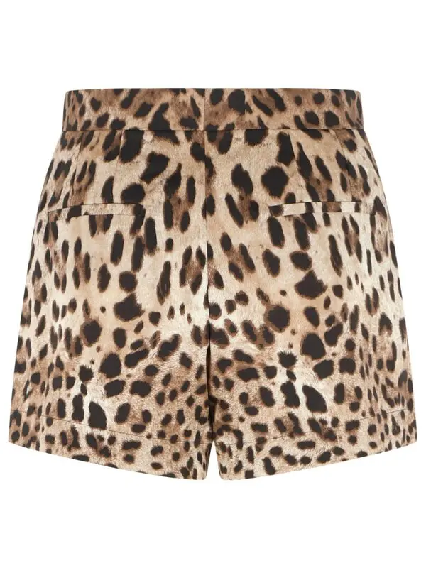 Dolce & Gabbana Leopard Print Cotton Shorts