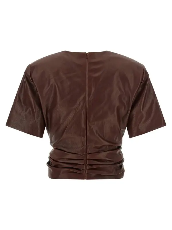 Magda Butrym 15' Sheep Leather T-shirt With Floral Appliqu