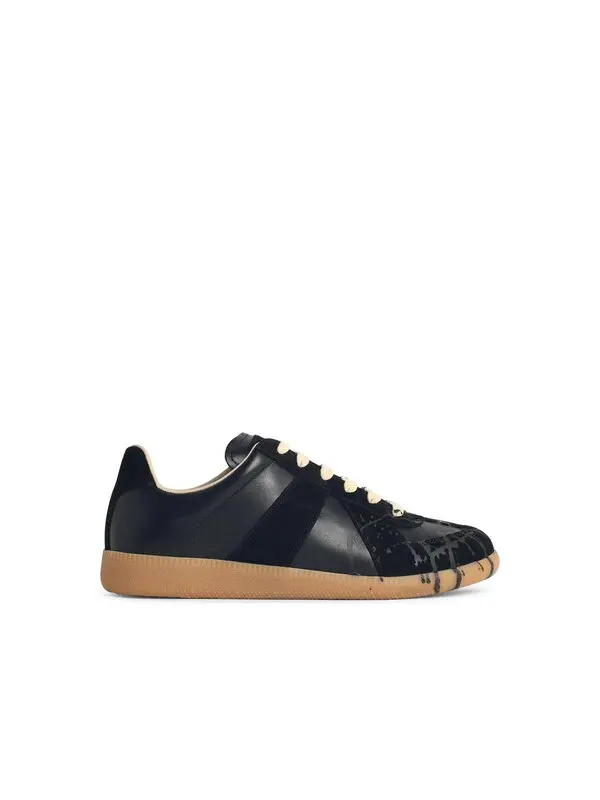 MAISON MARGIELA Replica Leather Sneakers - Black