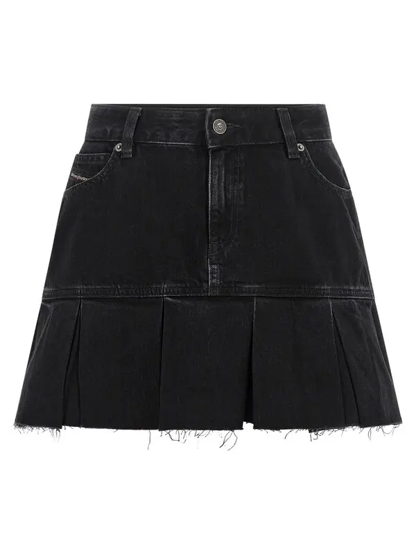 DIESEL® De-reen' Pleated Denim Mini Skirt - Blue