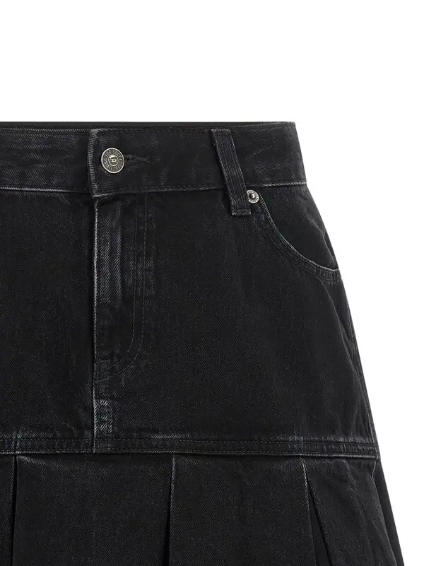 DIESEL® De-reen' Pleated Denim Mini Skirt - Blue