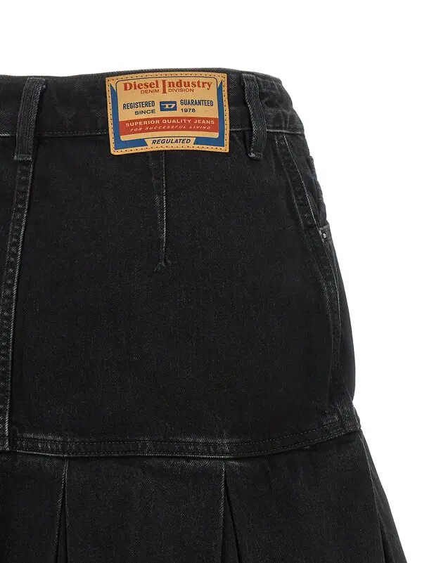 DIESEL® De-reen' Pleated Denim Mini Skirt - Blue
