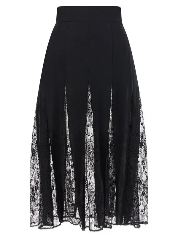 Dolce & Gabbana Charmeuse Skirt With Lace