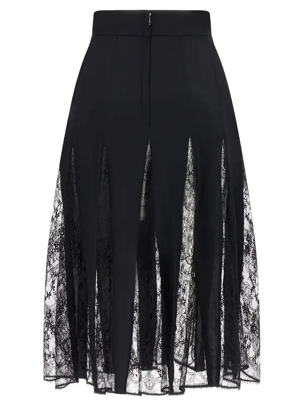 Dolce & Gabbana Charmeuse Skirt With Lace