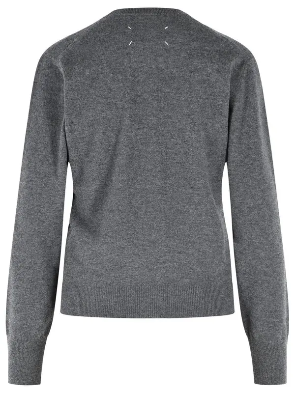 MAISON MARGIELA Twist Detail Virgin Wool Sweater - Gray