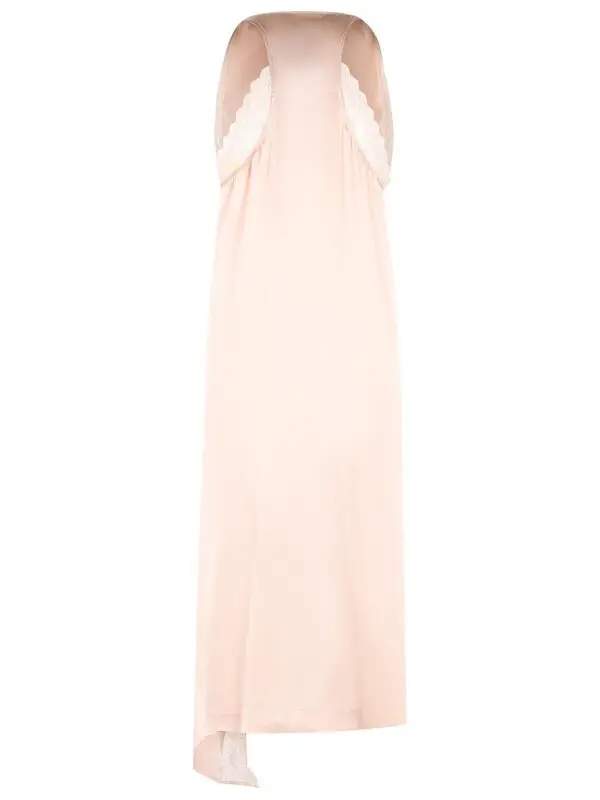 MAISON MARGIELA Silk Blend Midi Dress With Lace Trimming