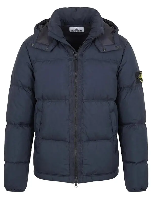 Stone Island Tear-resistan Down Jacket With Detachable Hood