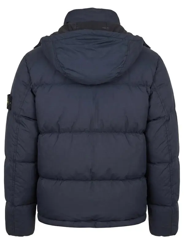 Stone Island Tear-resistan Down Jacket With Detachable Hood