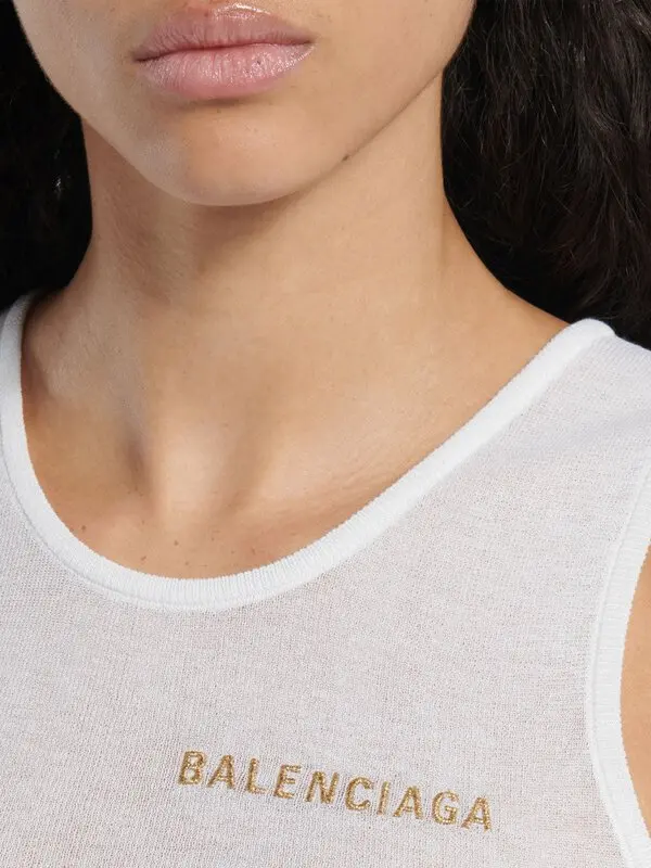Balenciaga Light Knit Cotton Tank Top