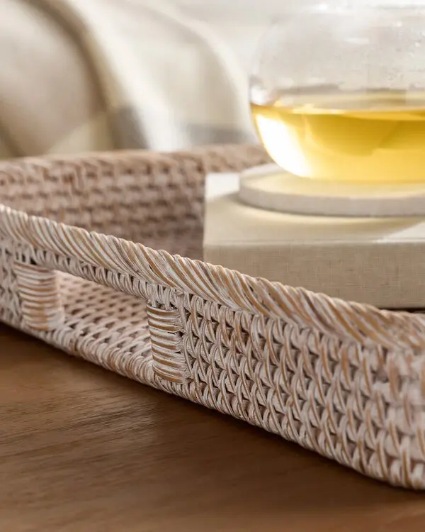 Quince Handwoven Rattan Rectangular Tray