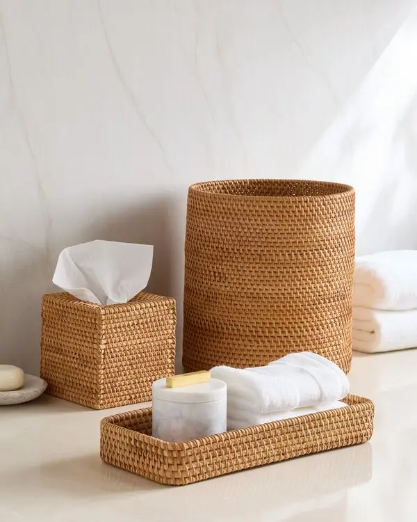 Quince Handwoven Rattan Bathroom Accessories Set