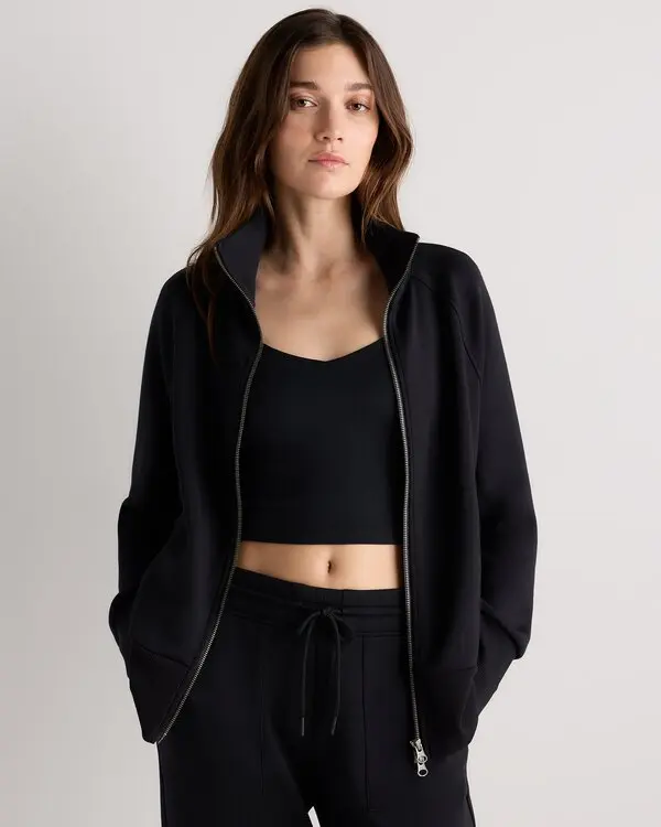 Quince Cloudcomfort Full-zip Sweatshirt - Black