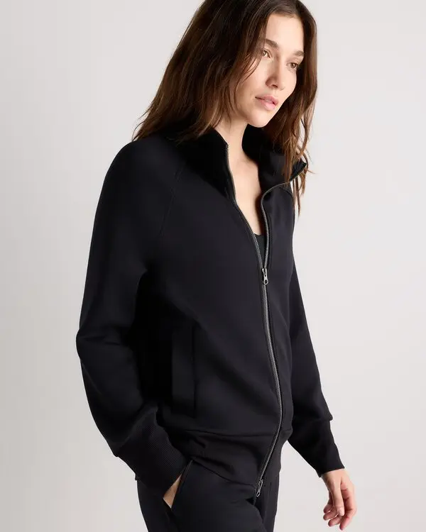 Quince Cloudcomfort Full-zip Sweatshirt - Black