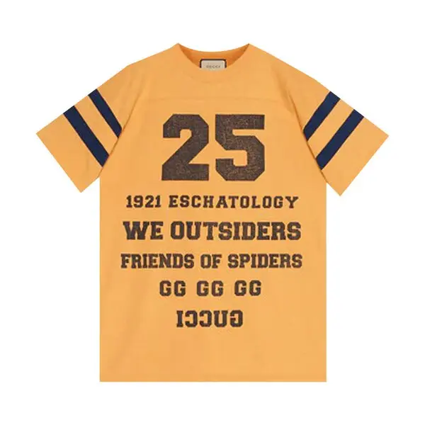 Gucci T-shirt With 25 Print 'crop/inchiostro - Yellow